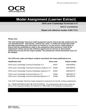 Fillable Online Unit OCR Level Cambridge Technicals In IT Fax Email Print PdfFiller