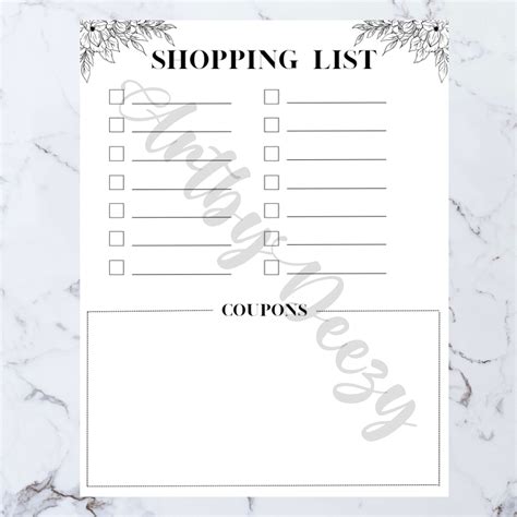 Grocery List Template With Coupons