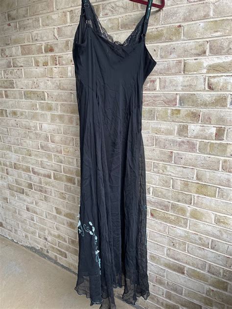 Plus Size Vintage Silk Dress Gown Sequins Boho Bohemi Gem