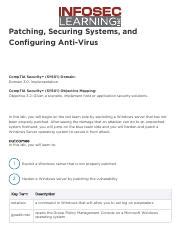 Lab On Patching And Securing Systems With Anti Virus Course Hero