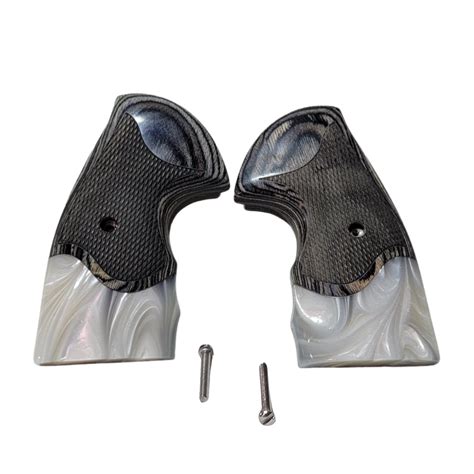 Black Rosewood Pearl Accent Grips For Colt Python And Anaconda