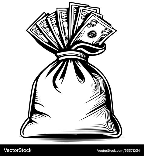 Money Bag Drawing Sketch