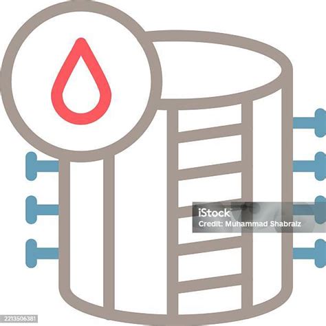 Lng Terminal Line Multi Color Stock Illustration Download Image Now Illustration Liquefied