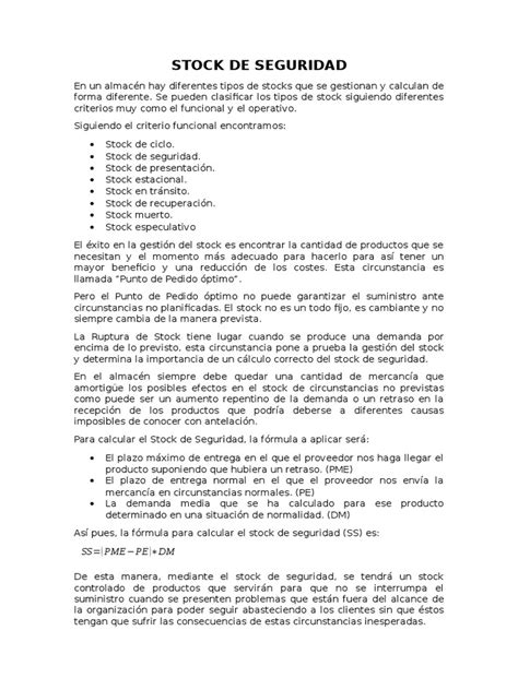 Pdf Stock De Seguridad Dokumentips