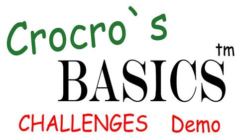 Crocro S Basics Challenges Demo BETA VERSION By Crocro Mode