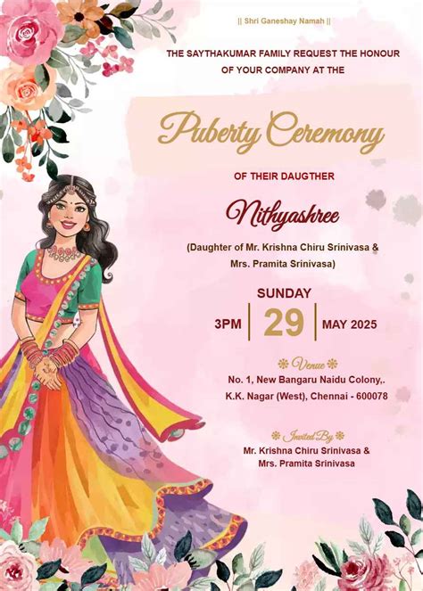 Puberty Function Invitation Free And Premium