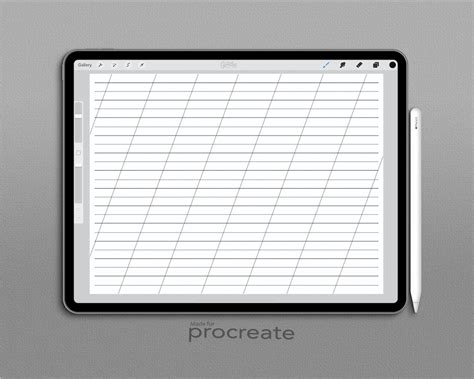 Procreate App Lettering Guidelines Background Brush Lettering Calligraphy Print Ipad Pro