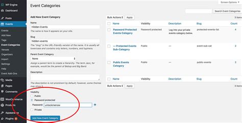 Create Password Protected Events In Wordpress