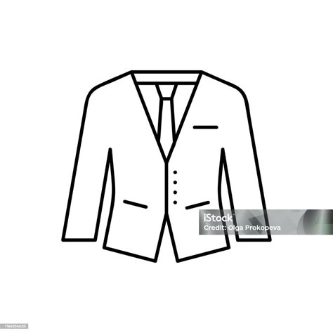정장 재킷 라인 아이콘입니다 지능형 씬 라인 이미지 팩의 기호입니다 웹 디자인에 대한 스트로크 그림 그래픽 품질 윤곽선 벡터