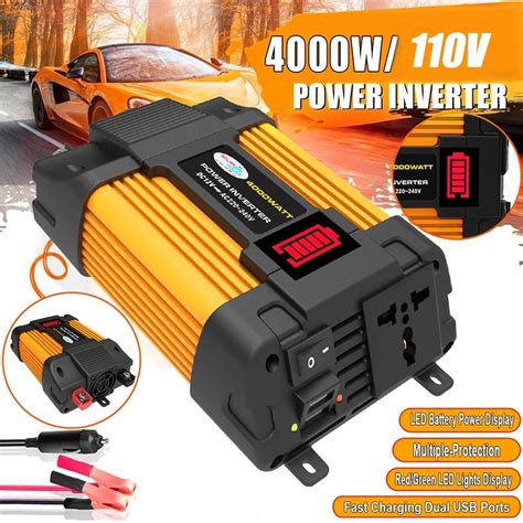 4000w Dc 12v To Ac 110vcar Solar Inverter Power Station Solar Generator