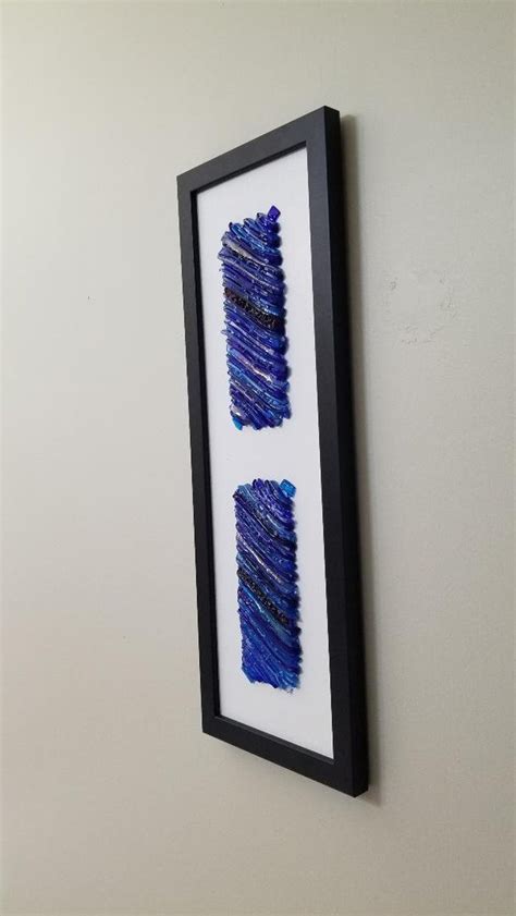 Fused Blue Glass Wall Art Modern Glass Wall Art Beach House Wall Art Glass Sculpture Etsy