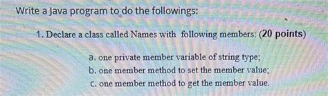 Solved Write A Java Program To Do The Followings 1 Declare