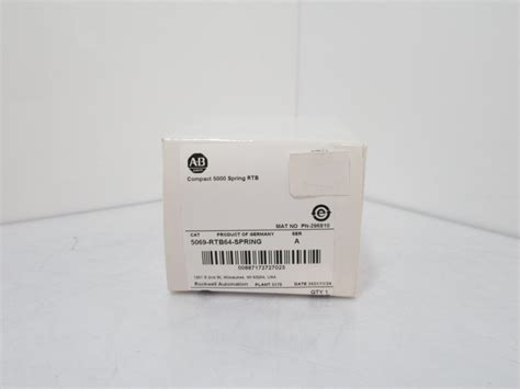 Allen Bradley 5069 Rtb64 Spring Compact 5000 Spring Rtb Ser A