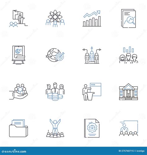 Strategic Partner Line Icons Collection Collaboration Alliance