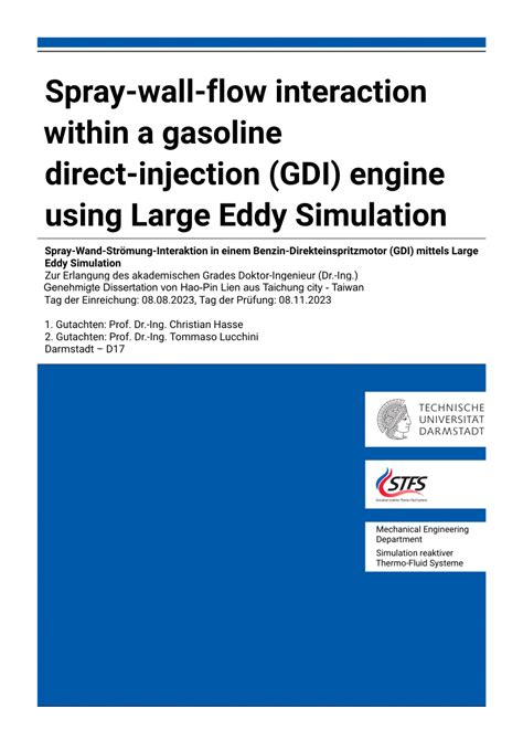 Pdf Spray Wall Flow Interaction Within A Gasoline Direct Injection Gdi Engine Using Large