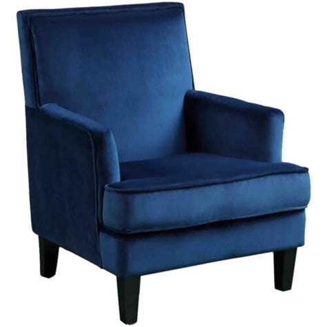 Best Master Furniture Saladin 30 Transitional Velvet Arm Chair In Blue