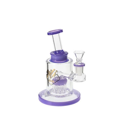 Gili Glass Purple Clouds 6 Tree Perc Mini Bong Smoking Outlet