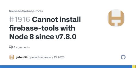 cannot install firebase tools with node 8 since v7 8 0 · issue 1916