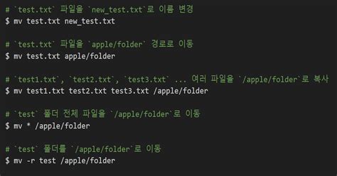 [linux] mv 명령어로 이름 변경 파일 디렉토리 이동