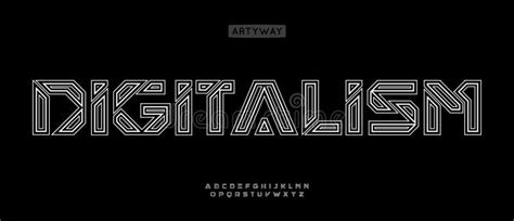 Futuristic Runic Alphabet Outlined Geometric Letters Intricate Wireframe Font For Tech