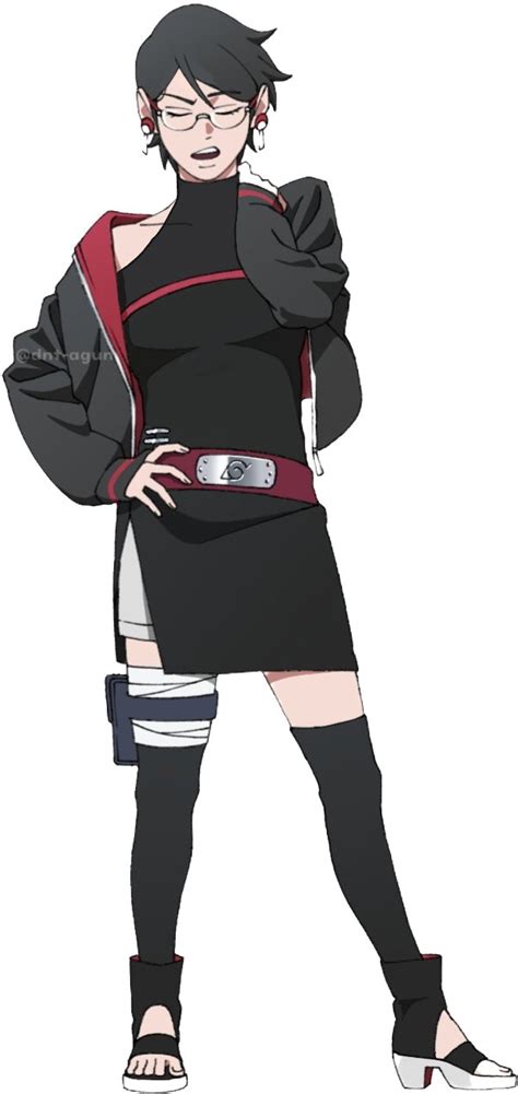 How I Hope Sarada Will Look Like In The Anime Drew Over A Drawing From Dntagun On Tw Rboruto