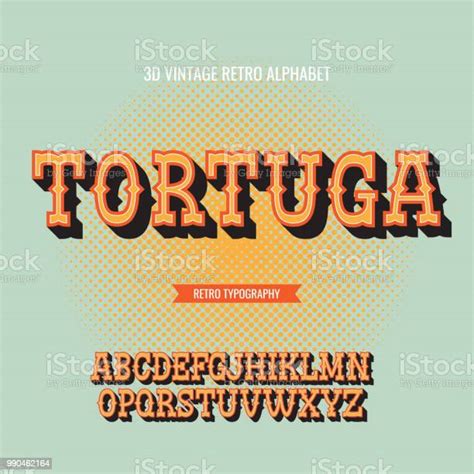 빈티지 3d 알파벳입니다 레트로 서체입니다 벡터 글꼴 그림 개념에 대한 스톡 벡터 아트 및 기타 이미지 개념 그리기 기술 Istock