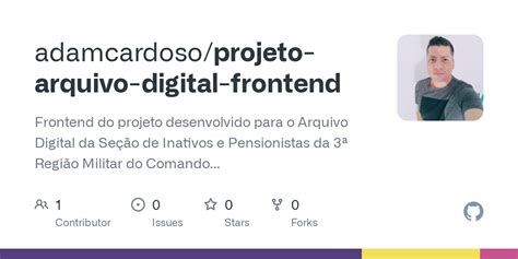 Github Adamcardosoprojeto Arquivo Digital Frontend Frontend Do Projeto Desenvolvido Para O