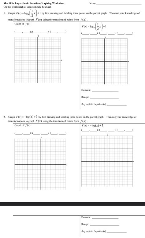 Solved MA Logarithmic Function Graphing Chegg