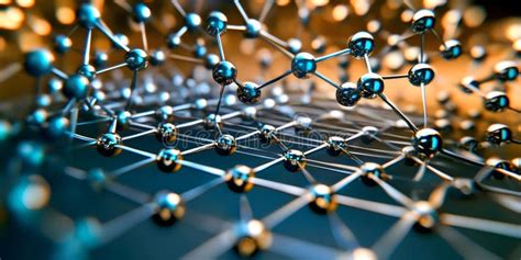 Interconnected Metallic Spheres And Rods In Lattice Structure Stock Illustration Illustration