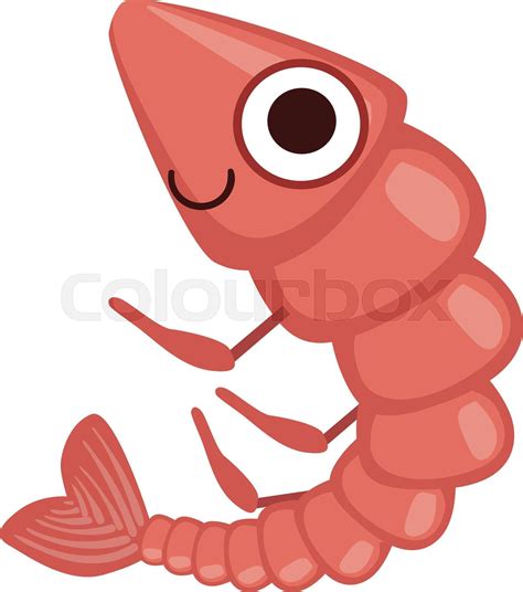 Shrimp Simple Cartoon Character Stock Vector Colourbox