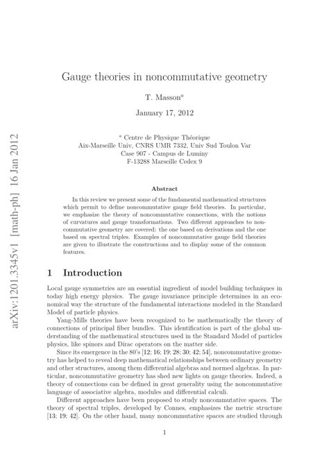 Pdf Gauge Theories In Noncommutative Geometry