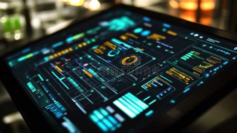 Analyzing Data On Futuristic Digital Interface Stock Image Image Of