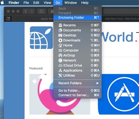 how to go directly to a specific folder or file in macos