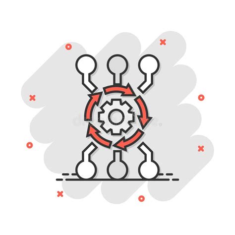 Vector Cartoon Algorithm Api Software Icon In Comic Style Gear With