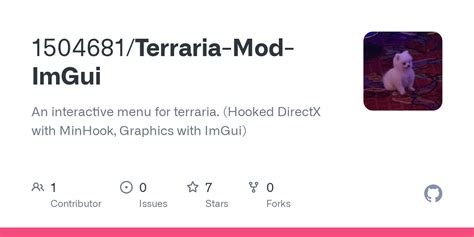 Github 1504681terraria Mod Imgui An Interactive Menu For Terraria