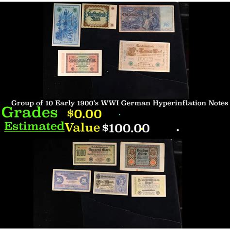 Group Of 10 Early 1900s Wwi German Hyperinflation Notes Property Room