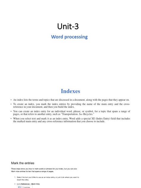 Unit 3 Word Processing 2nd Part Pdf
