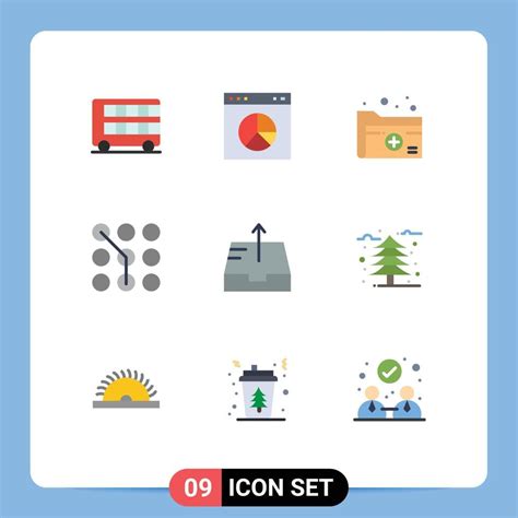 Pack Of 9 Modern Flat Colors Signs And Symbols For Web Print Media Such As Password Code Website