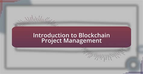 My Experience In Blockchain Project Management Mitzosg