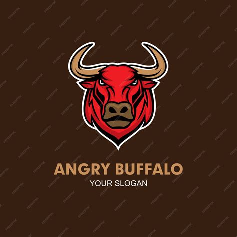 화난 버팔로 로고 프리미엄 벡터