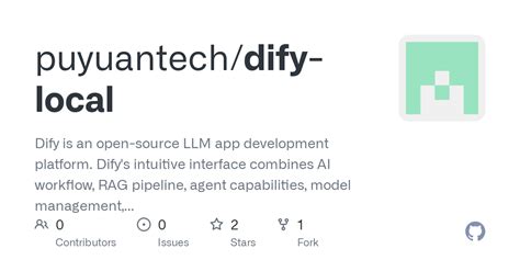 Github Puyuantechdify Local Dify Is An Open Source Llm App Development Platform Difys