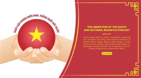 Ngay Thong Nhat Or Vietnam Reunification Day Design With Hands Holding