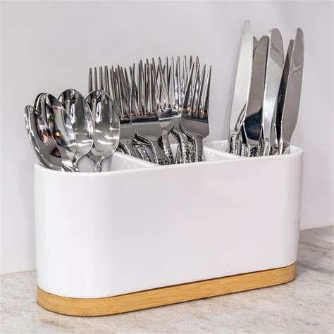 Daily Ritmo Countertop Silverware Holder Oval Cutlery Caddy