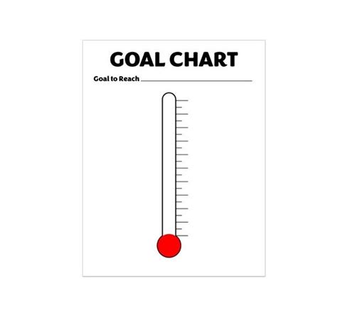 Printable Goal Thermometer Chart Track The Progress Of Your Goals