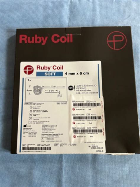 New Penumbra Ruby Coil Soft 4 Mm X 6 Cm 025 Id Miniimum Microcatheter