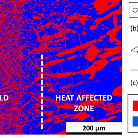 A Ebsd Phase Map Of The Weld Metal And Haz B And C Show The Download Scientific Diagram