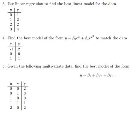 Solved 3 Use Linear Regression To Find The Best Linear