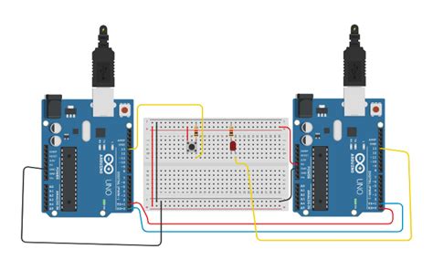 circuit design comunicação entre arduinos tinkercad