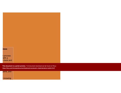 Balanced Scorecard Implementation Toolkit Template Excel Xls