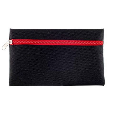 Ryman Black Flat Pencil Case With Red Zip
